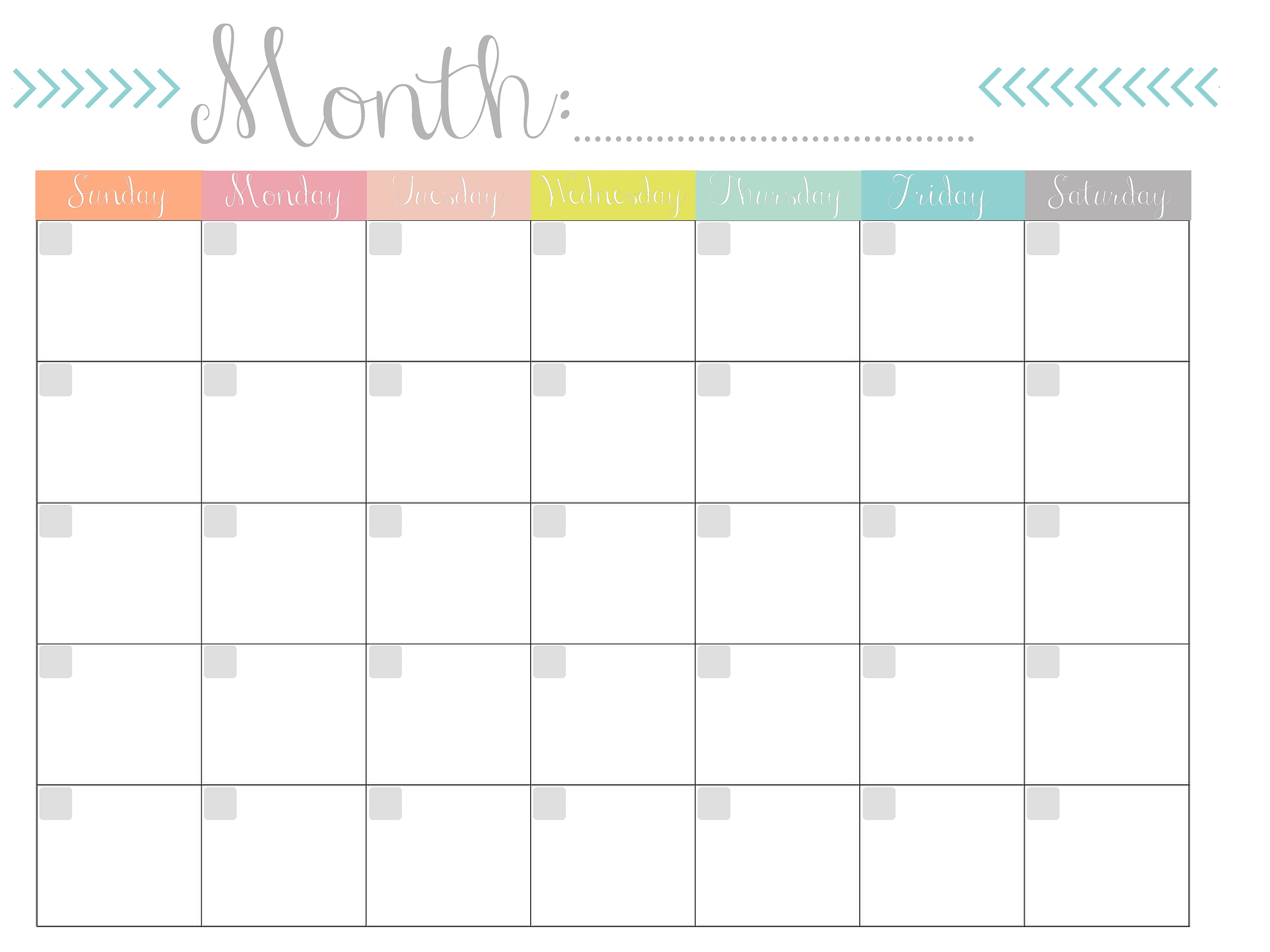 Printable Month Calender Template Business PSD Excel Word PDF