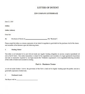 15+ Letter of Intent Template Sample to Write | Template Business PSD ...