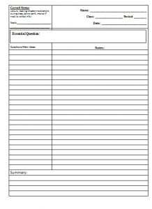 5+ The printable PDF Cornell Notes Template | Template Business PSD ...