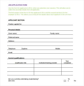 10+ Employment Application Template and Professional Function ...