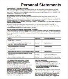 9+ Personal Statement Template Format Handy Tips | Template Business ...