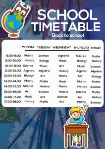 10+ Class Schedule Template Free Download PSD | Template Business PSD ...