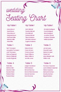 9+ Wedding Seating Chart Customizable PSD Template | Template Business ...