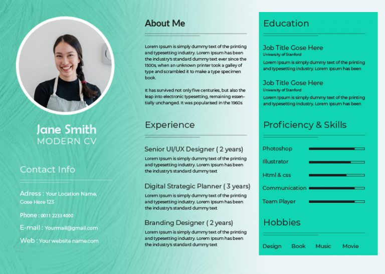 10+ Modern CV free psd template | Template Business PSD, Excel, Word, PDF