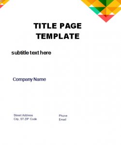 10+ Title Page Template | Template Business PSD, Excel, Word, PDF