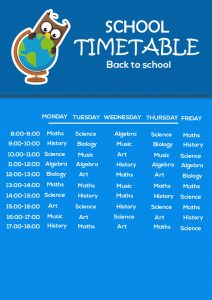 10+ Class Schedule free psd template | Template Business PSD, Excel ...