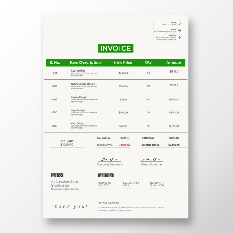 10+ Printable Commercial Invoice Template example psd design | Template ...