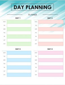 5+ Day Plan Template Sample | Template Business PSD, Excel, Word, PDF
