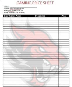 10+ Price Sheet Template | Template Business PSD, Excel, Word, PDF