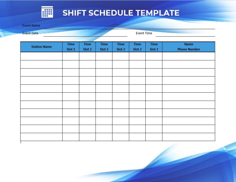 10+ Shift Schedule Template Sample | Template Business PSD, Excel, Word ...
