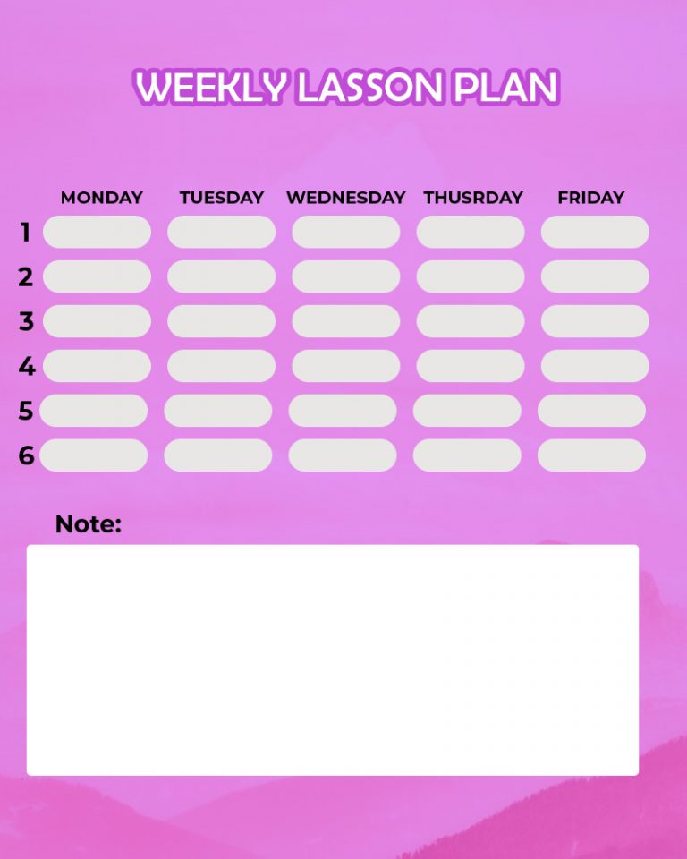 10+ Weekly Lesson Plan free psd template | Template Business PSD, Excel ...