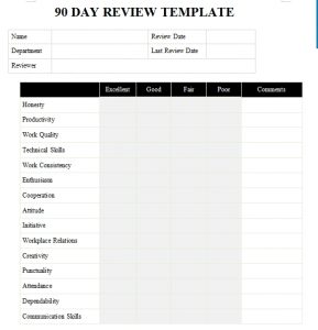 10+ 90-Day Review Template | Template Business PSD, Excel, Word, PDF