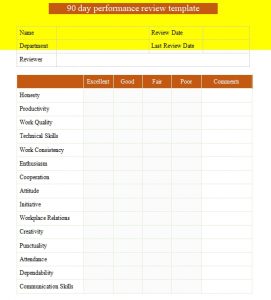 10+ 90-Day Review Template | Template Business PSD, Excel, Word, PDF