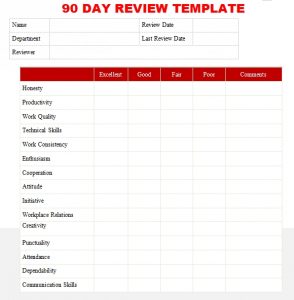 10+ 90-Day Review Template | Template Business PSD, Excel, Word, PDF