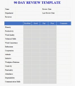 10+ 90-Day Review Template | Template Business PSD, Excel, Word, PDF