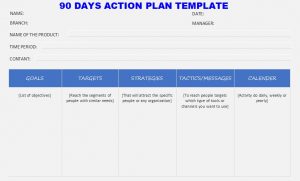 5+ 90-Days Action Plan Template | Template Business PSD, Excel, Word, PDF