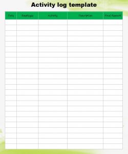 10+ Activity Log Template | Template Business PSD, Excel, Word, PDF