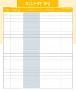 10+ Activity Log Template | Template Business PSD, Excel, Word, PDF