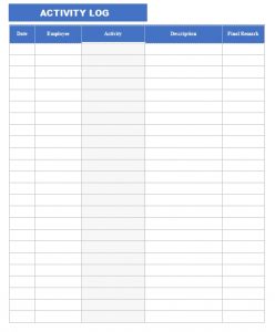 10+ Activity Log Template | Template Business PSD, Excel, Word, PDF