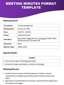 10+ Meeting Minutes Format Template | Template Business PSD, Excel ...