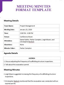 10+ Meeting Minutes Format Template | Template Business PSD, Excel ...