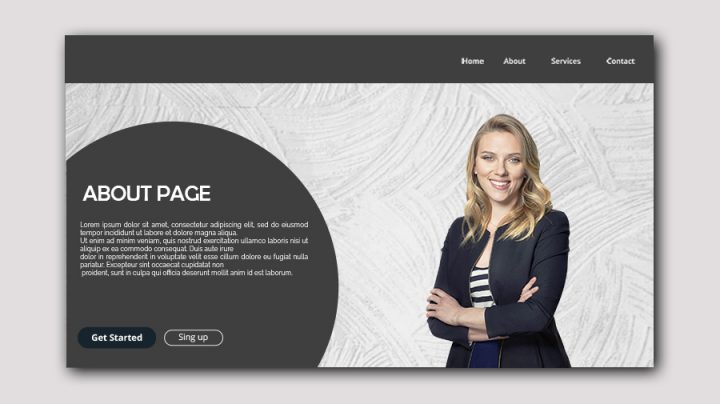 9+ About page free template in PSD | Template Business PSD, Excel, Word ...