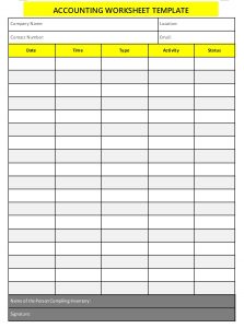 10+ Accounting Worksheet Template | Template Business PSD, Excel, Word, PDF