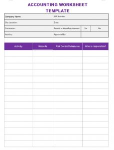 10+ Accounting Worksheet Template | Template Business PSD, Excel, Word, PDF