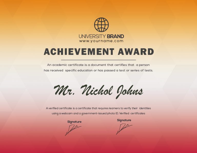10+ Achievement Award psd template free | Template Business PSD, Excel ...