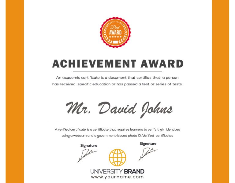 10+ Achievement Award psd template free | Template Business PSD, Excel ...