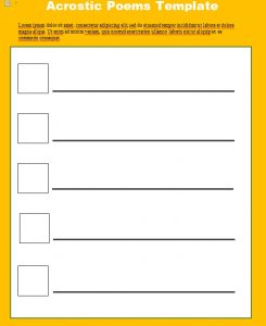 10+ Acrostic Poems Template | Template Business PSD, Excel, Word, PDF