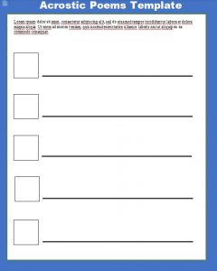 10+ Acrostic Poems Template | Template Business PSD, Excel, Word, PDF