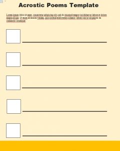 10+ Acrostic Poems Template | Template Business PSD, Excel, Word, PDF