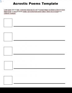 10+ Acrostic Poems Template | Template Business PSD, Excel, Word, PDF