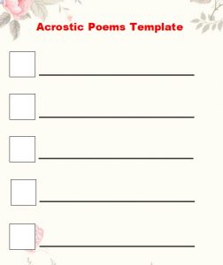 10+ Acrostic Poems Template | Template Business PSD, Excel, Word, PDF