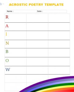 10+ Acrostic Poetry Template | Template Business PSD, Excel, Word, PDF