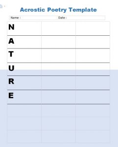 10+ Acrostic Poetry Template | Template Business PSD, Excel, Word, PDF
