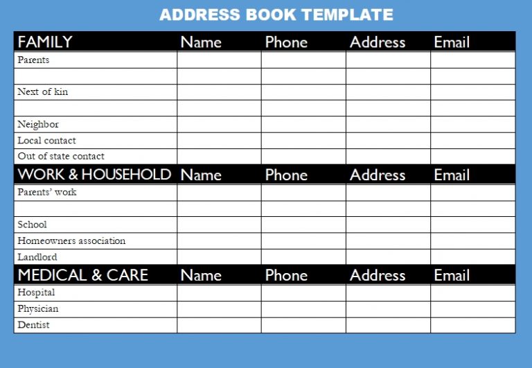 10+ Address Book Template | Template Business PSD, Excel, Word, PDF