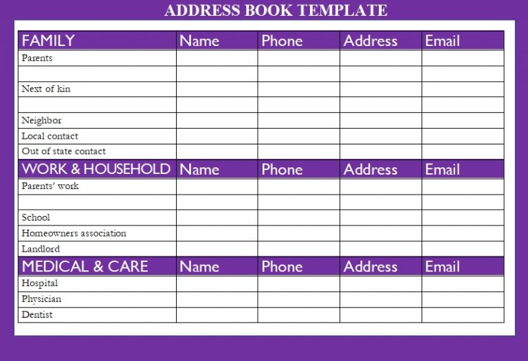 10+ Address Book Template | Template Business PSD, Excel, Word, PDF