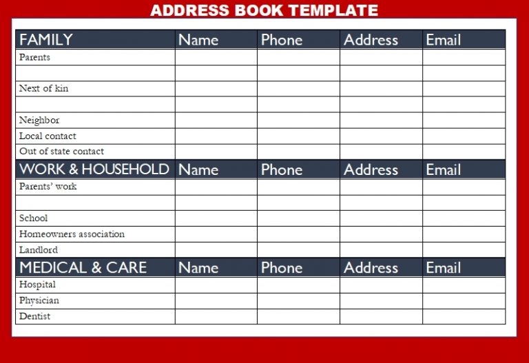 10+ Address Book Template | Template Business PSD, Excel, Word, PDF