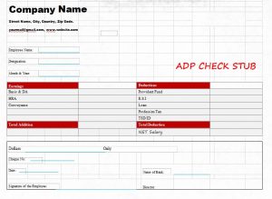 10+ ADP Check Stub Template | Template Business PSD, Excel, Word, PDF