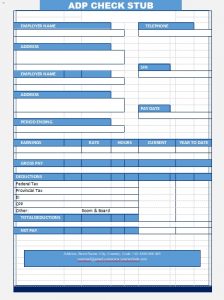 10+ ADP Check Stub Template | Template Business PSD, Excel, Word, PDF