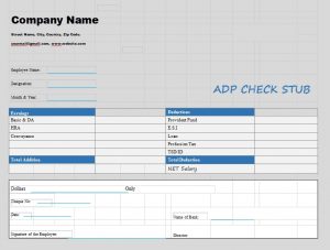10+ ADP Check Stub Template | Template Business PSD, Excel, Word, PDF