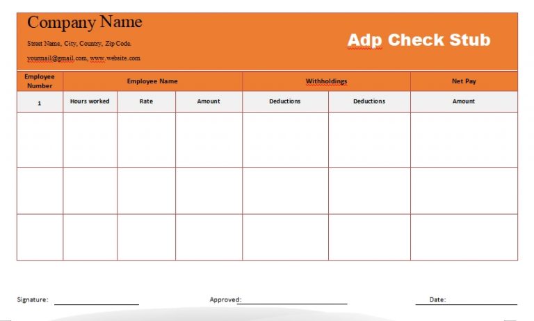 10+ ADP Check Stub Template | Template Business PSD, Excel, Word, PDF