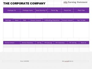 10+ ADP Earnings Statement Template | Template Business PSD, Excel ...