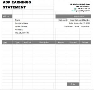 10+ ADP Earnings Statement Template | Template Business PSD, Excel ...