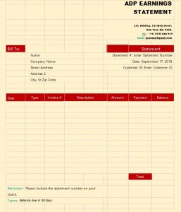 10+ ADP Earnings Statement Template | Template Business PSD, Excel ...