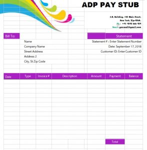 10+ ADP Pay Stub Template | Template Business PSD, Excel, Word, PDF