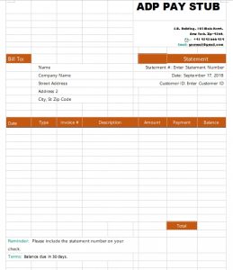 10+ ADP Pay Stub Template | Template Business PSD, Excel, Word, PDF