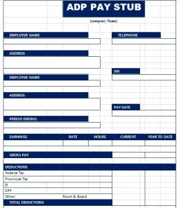 10+ ADP Pay Stub Template | Template Business PSD, Excel, Word, PDF